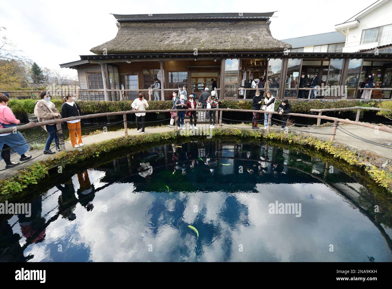 Chuike pond at the Oshino Hakkai village in Yamanashi prefecture in Japan Stock Photo - Alamy