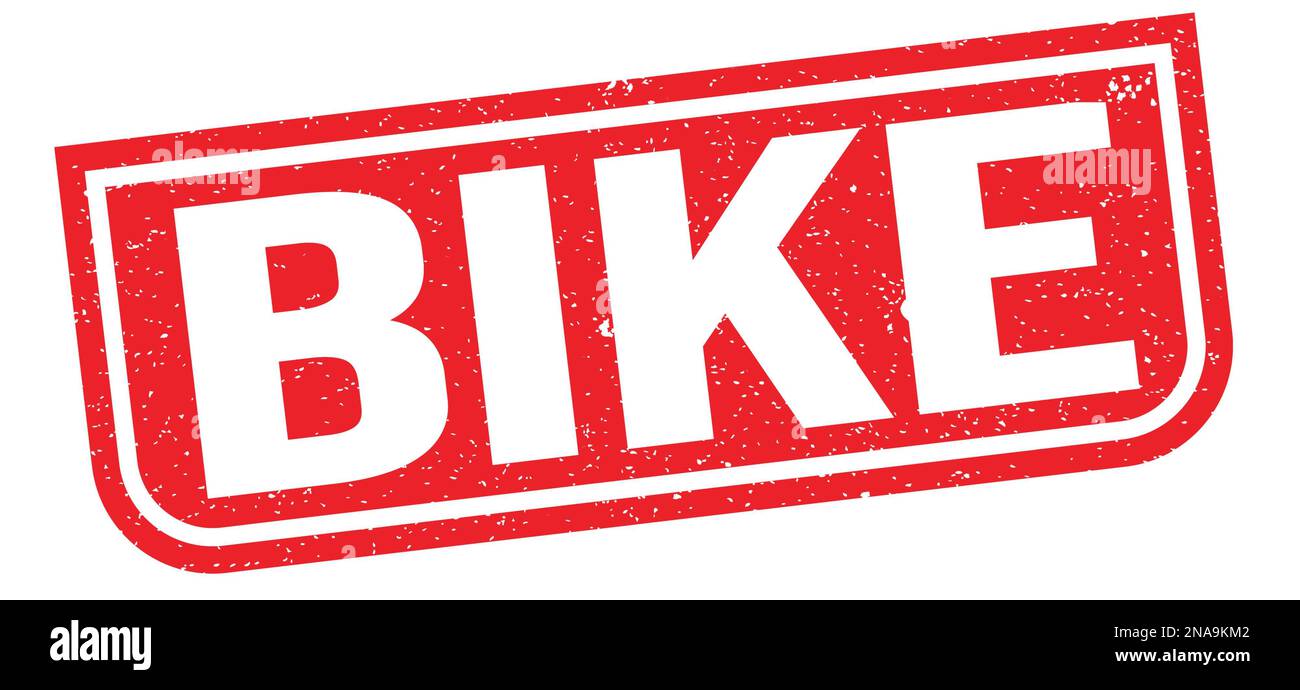 BIKE text written on red grungy stamp sign Stock Photo - Alamy