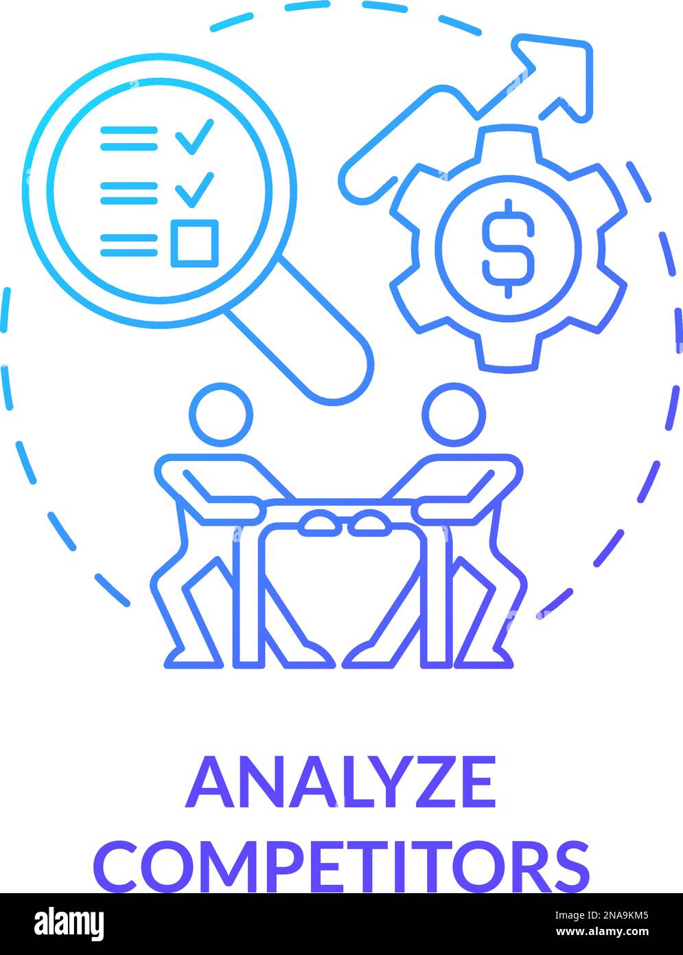 Analyze competitors blue gradient concept icon Stock Vector Image & Art ...
