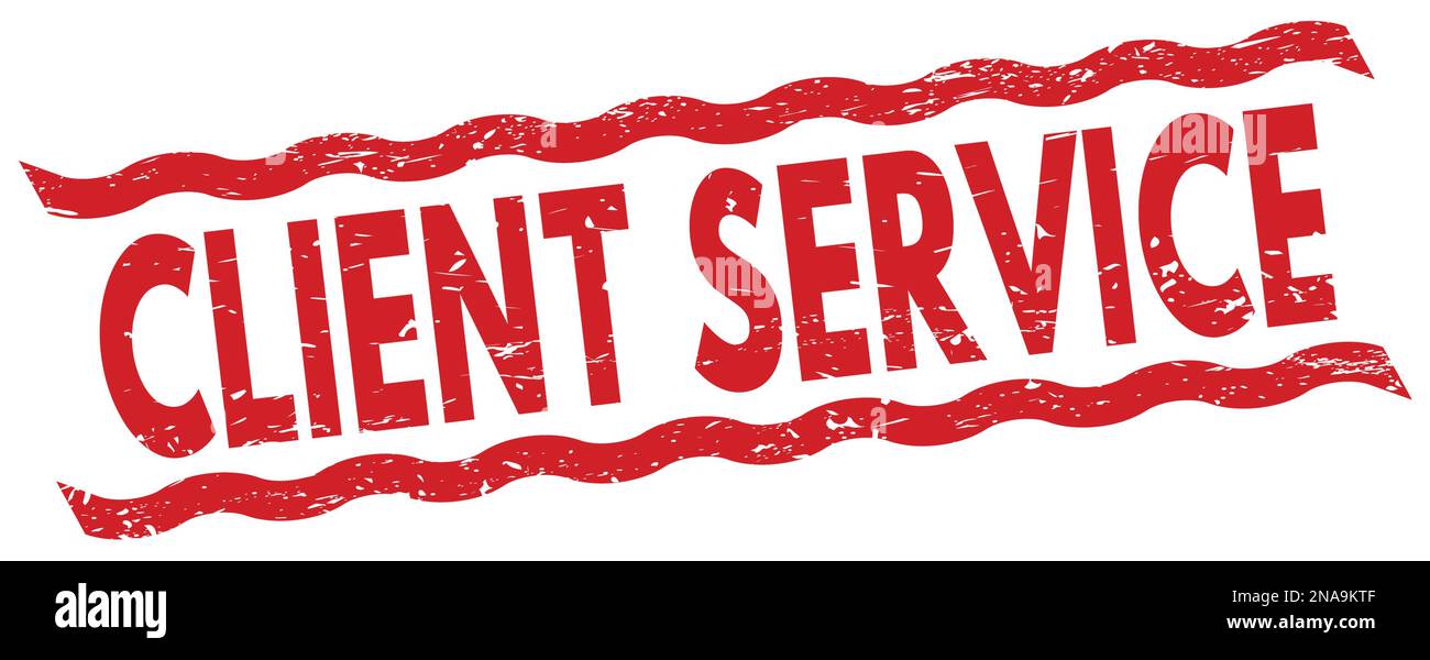 CLIENT SERVICE text written on red lines stamp sign Stock Photo - Alamy
