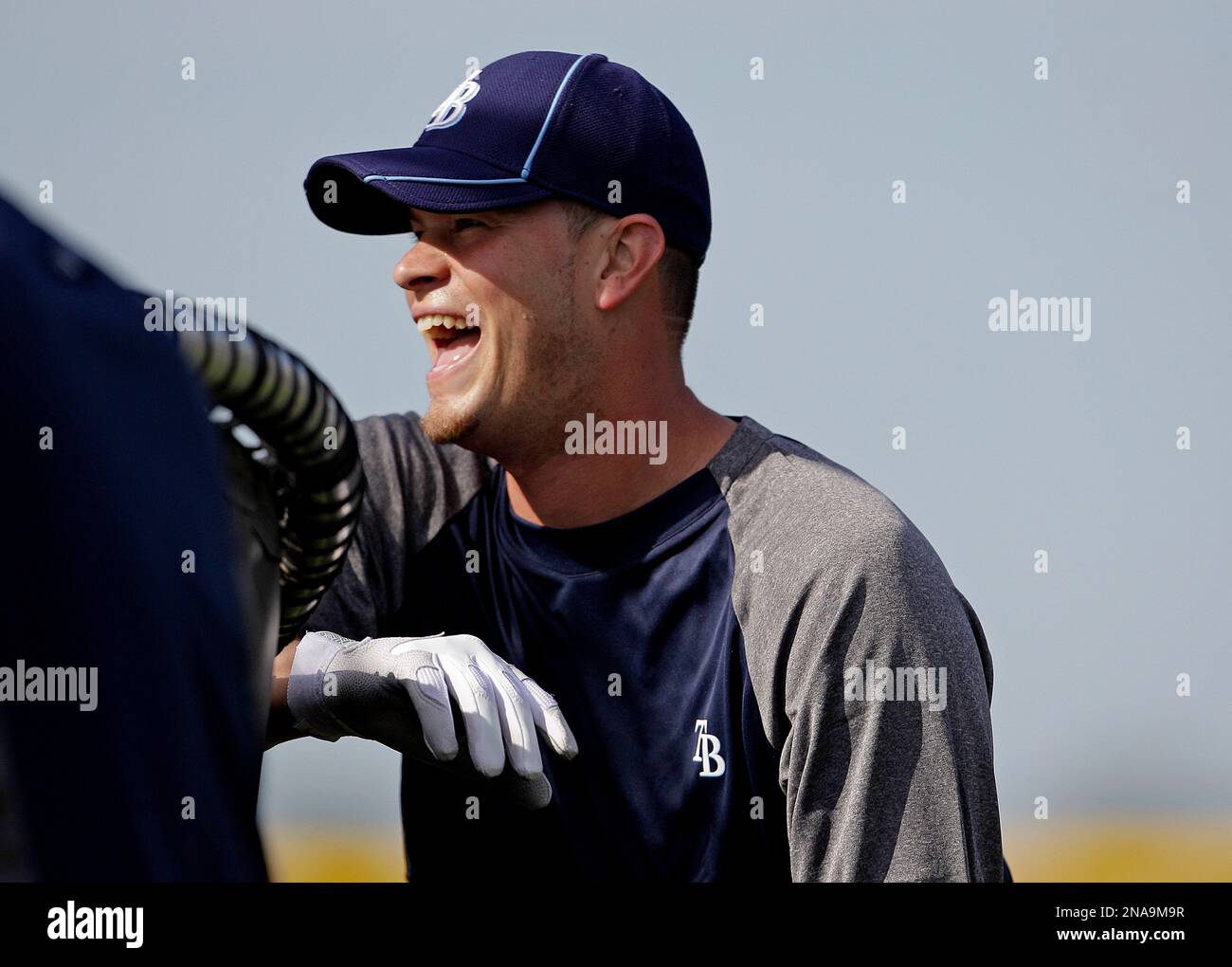 Tampa Bay Rays shortstop Reid Brignac watches batting practice as ...