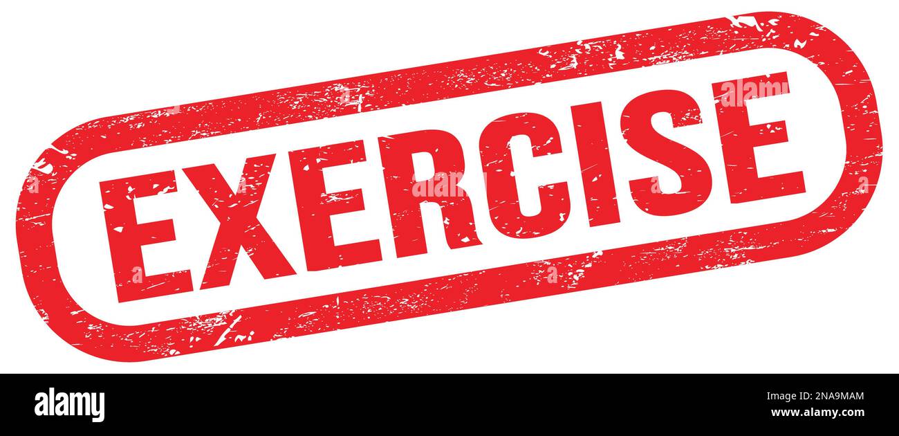 EXERCISE, text on red rectangle stamp sign Stock Photo - Alamy
