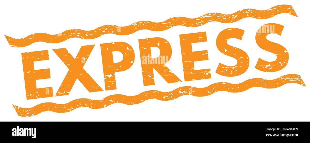 EXPRESS text written on orange lines stamp sign Stock Photo - Alamy
