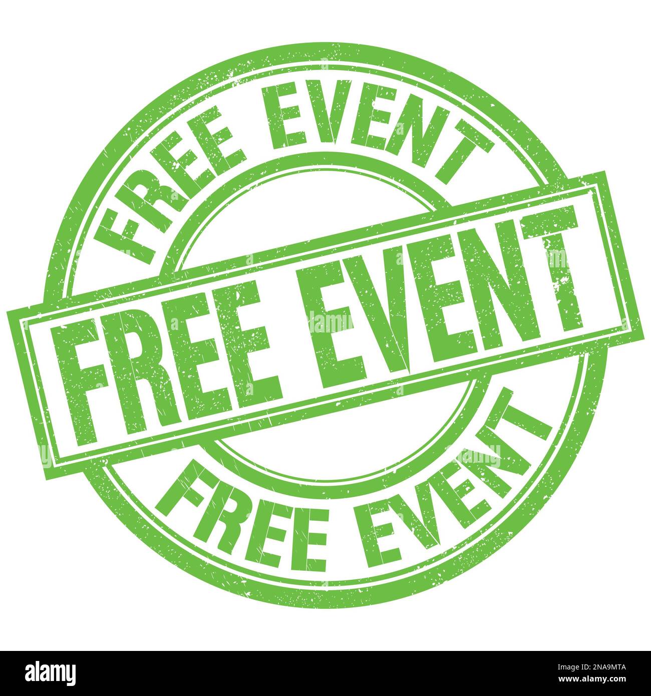 FREE EVENT text written word on green round stamp sign Stock Photo - Alamy