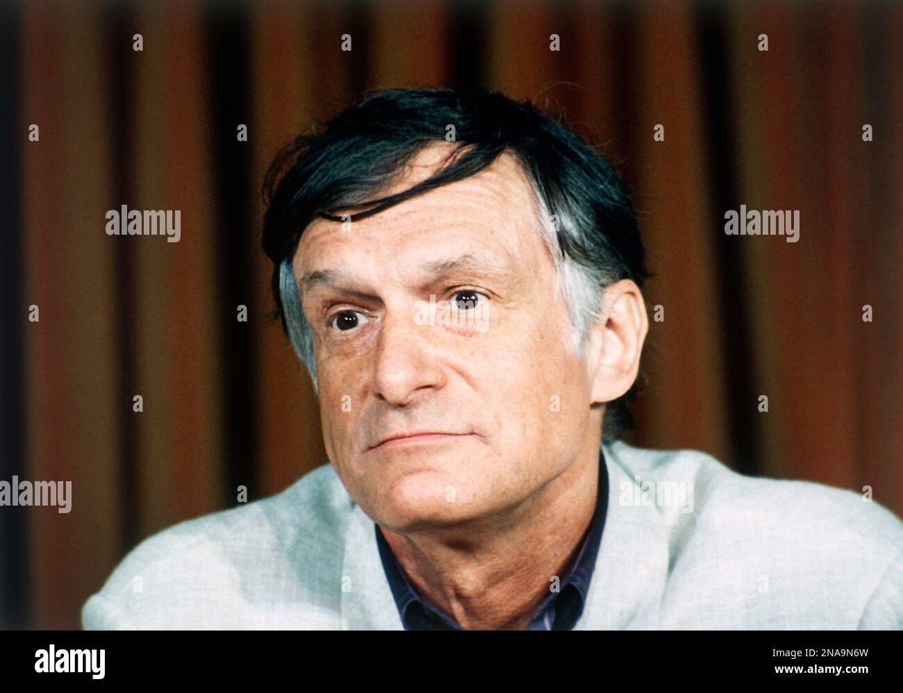 Portrait of Hugh Hefner, American publisher of the "Playboy" magazine ...
