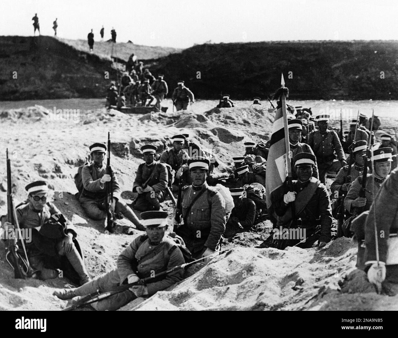 A detachment of Manchoukuo troops, trained by Japanese officers ...
