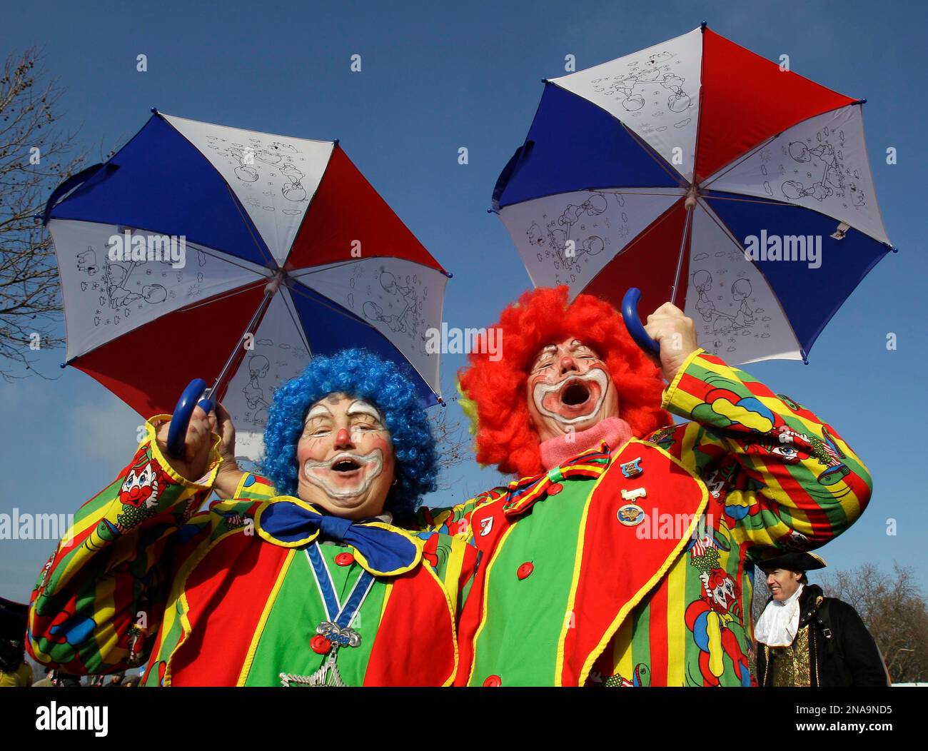 Clowns celebrate prior to the traditional carnival parade in ...
