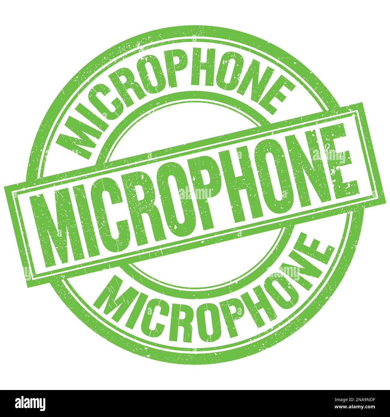 MICROPHONE text written word on green round stamp sign Stock Photo - Alamy