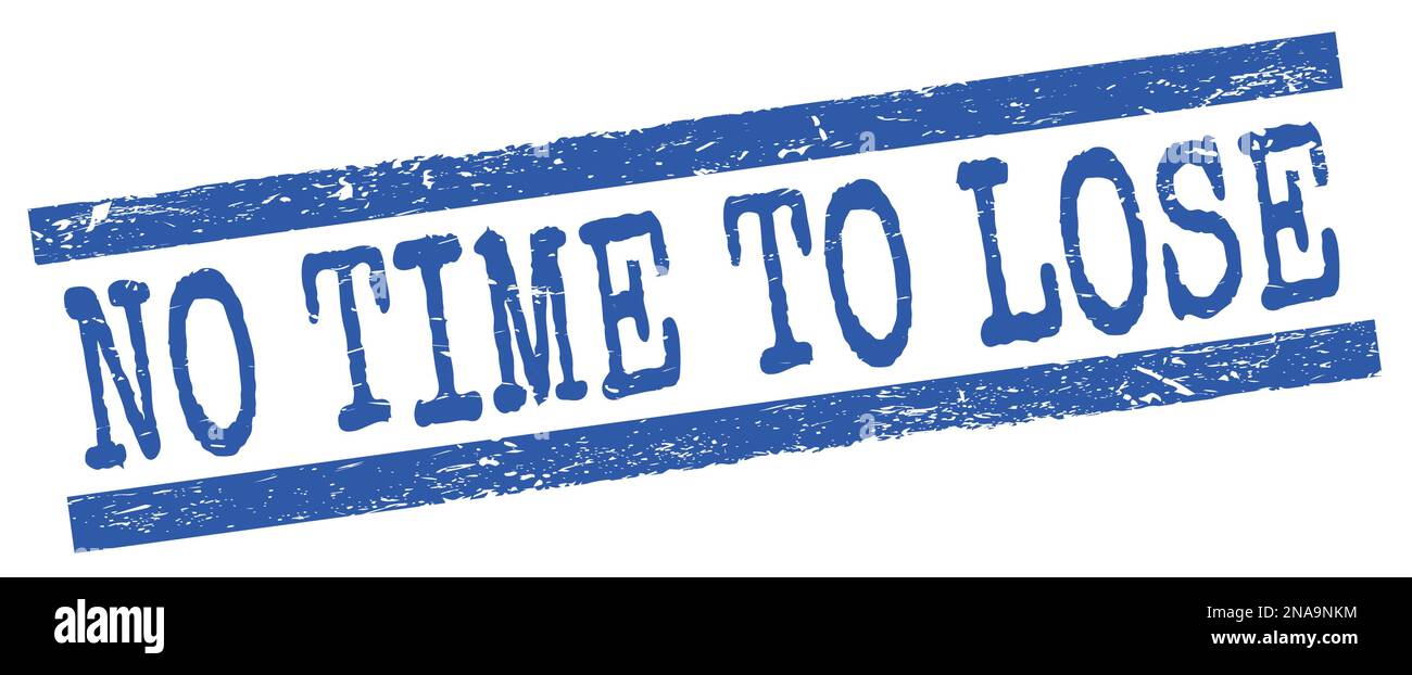 NO TIME TO LOSE text written on blue grungy lines stamp sign Stock ...