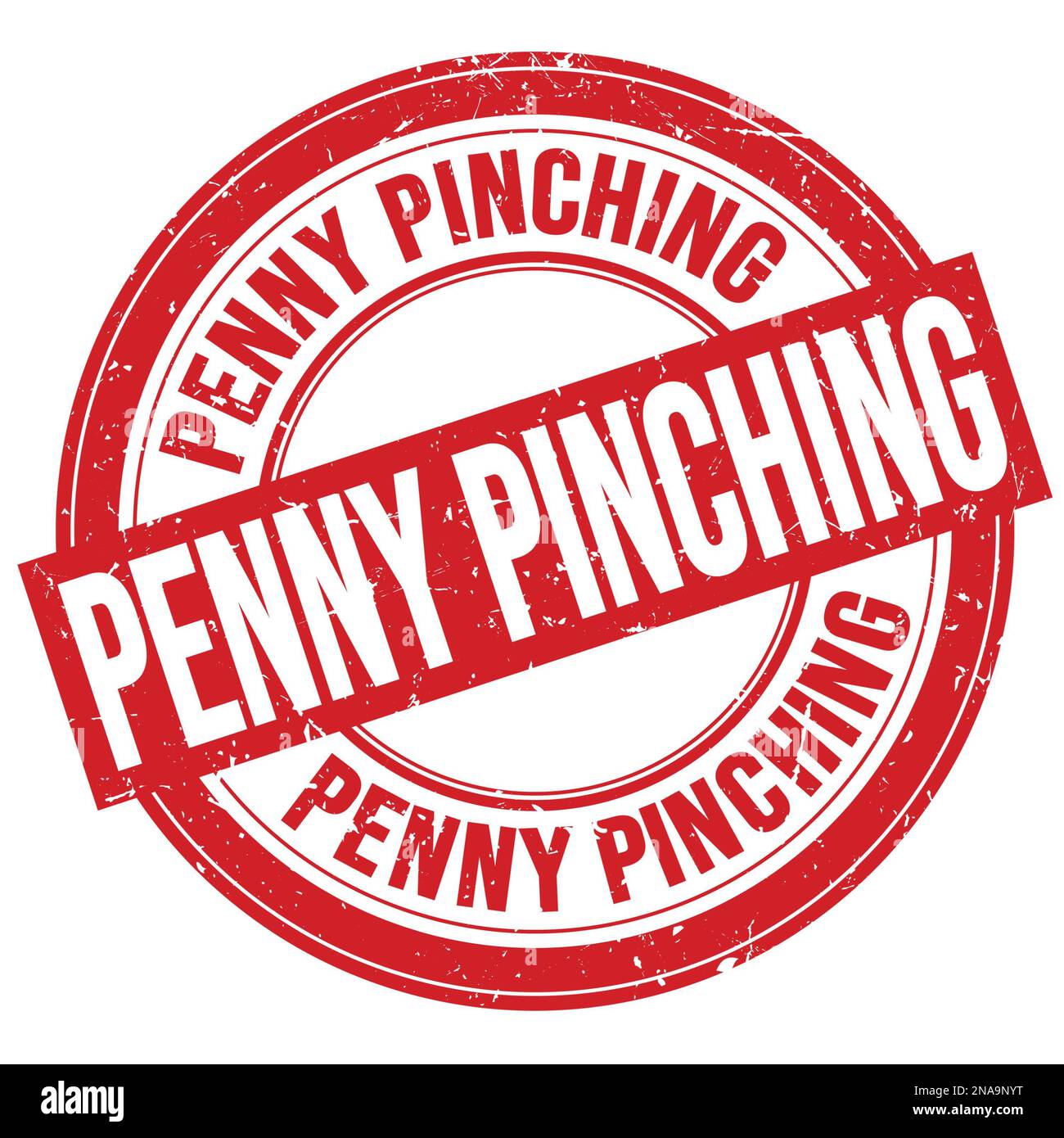 PENNY PINCHING text written on red round grungy stamp sign Stock Photo ...
