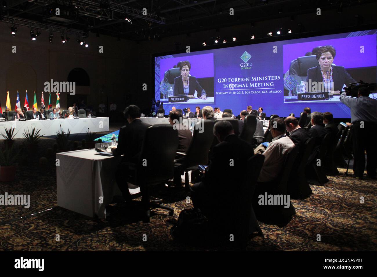 A live image of Mexico's Foreign Minister Patricia Espinosa is ...