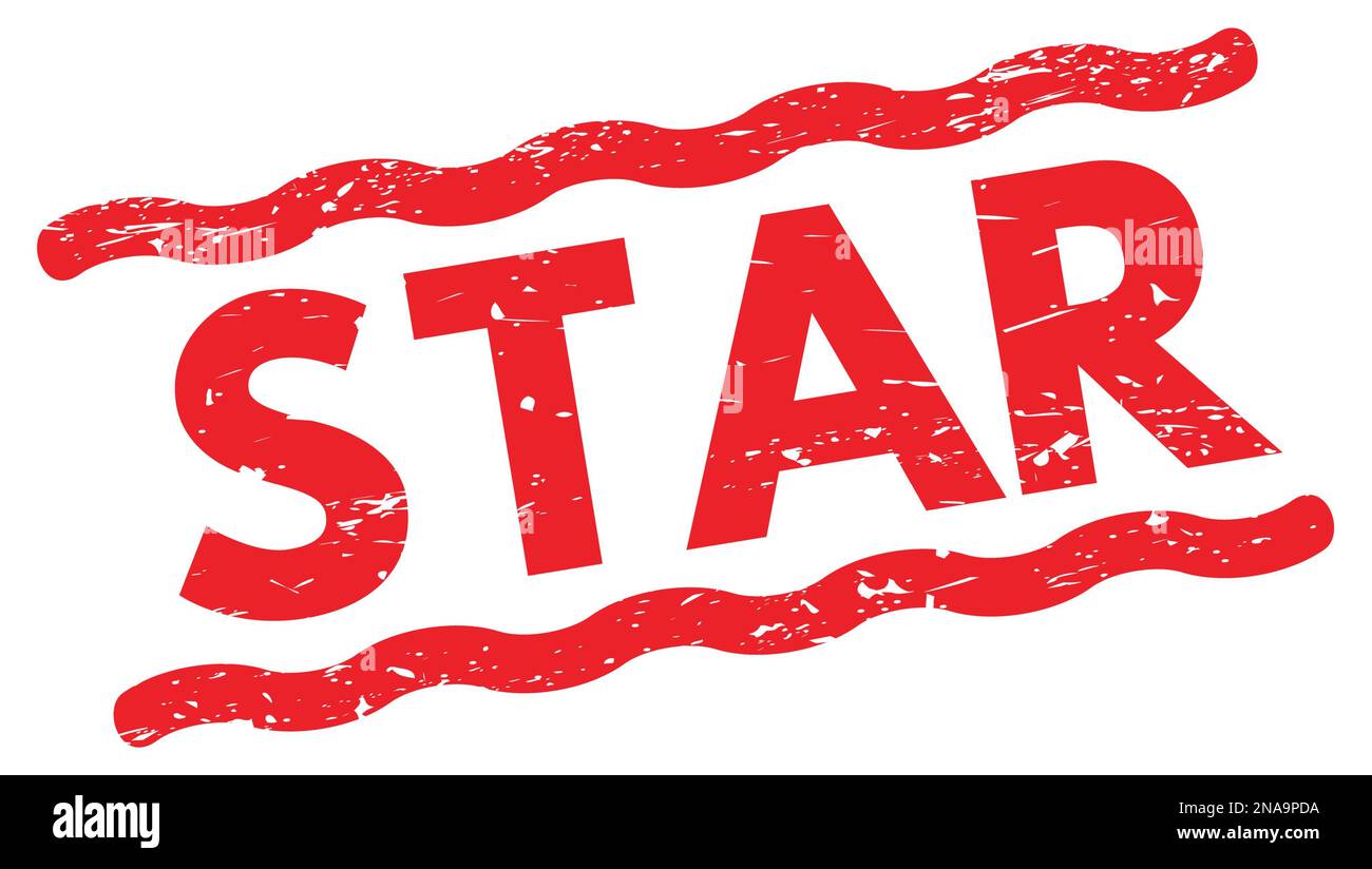 STAR text written on red lines stamp sign Stock Photo - Alamy