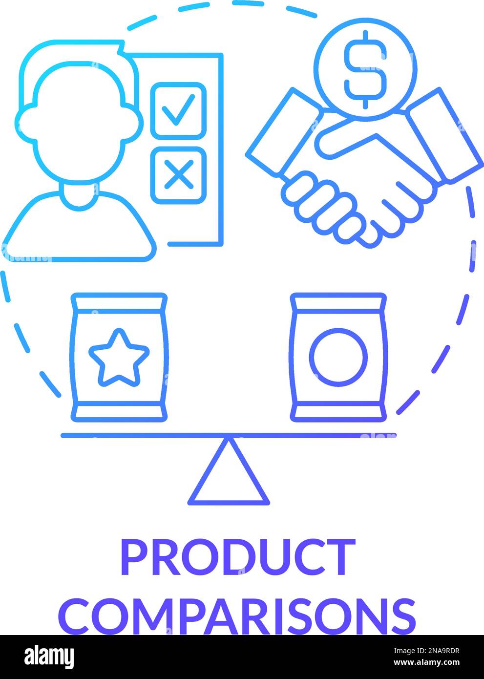 Product comparisons blue gradient concept icon Stock Vector Image & Art ...