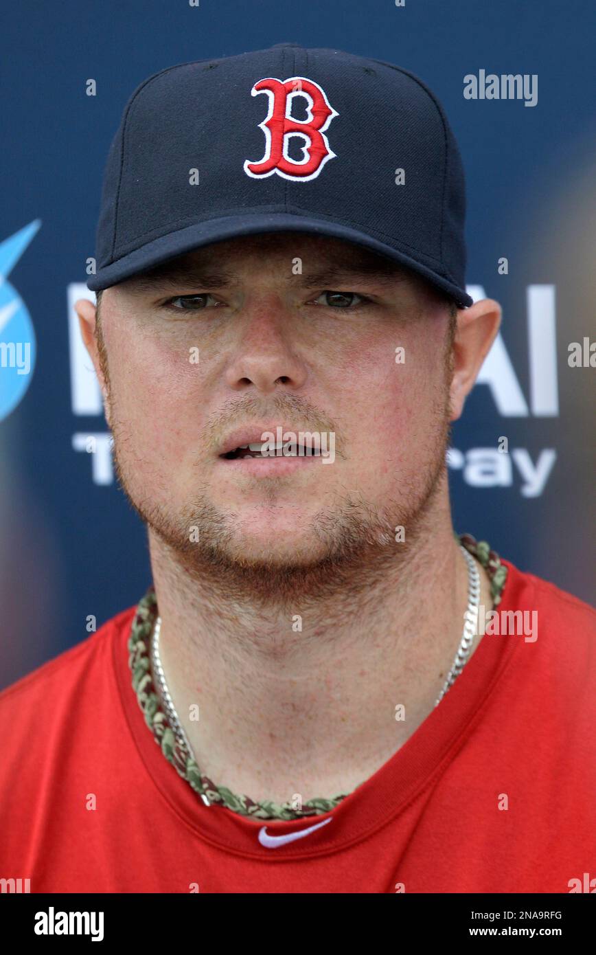 Boston Red Sox pitcher Jon Lester speaks during a news conference as ...
