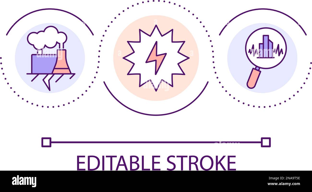 Earthquake destructions loop concept icon Stock Vector Image & Art - Alamy