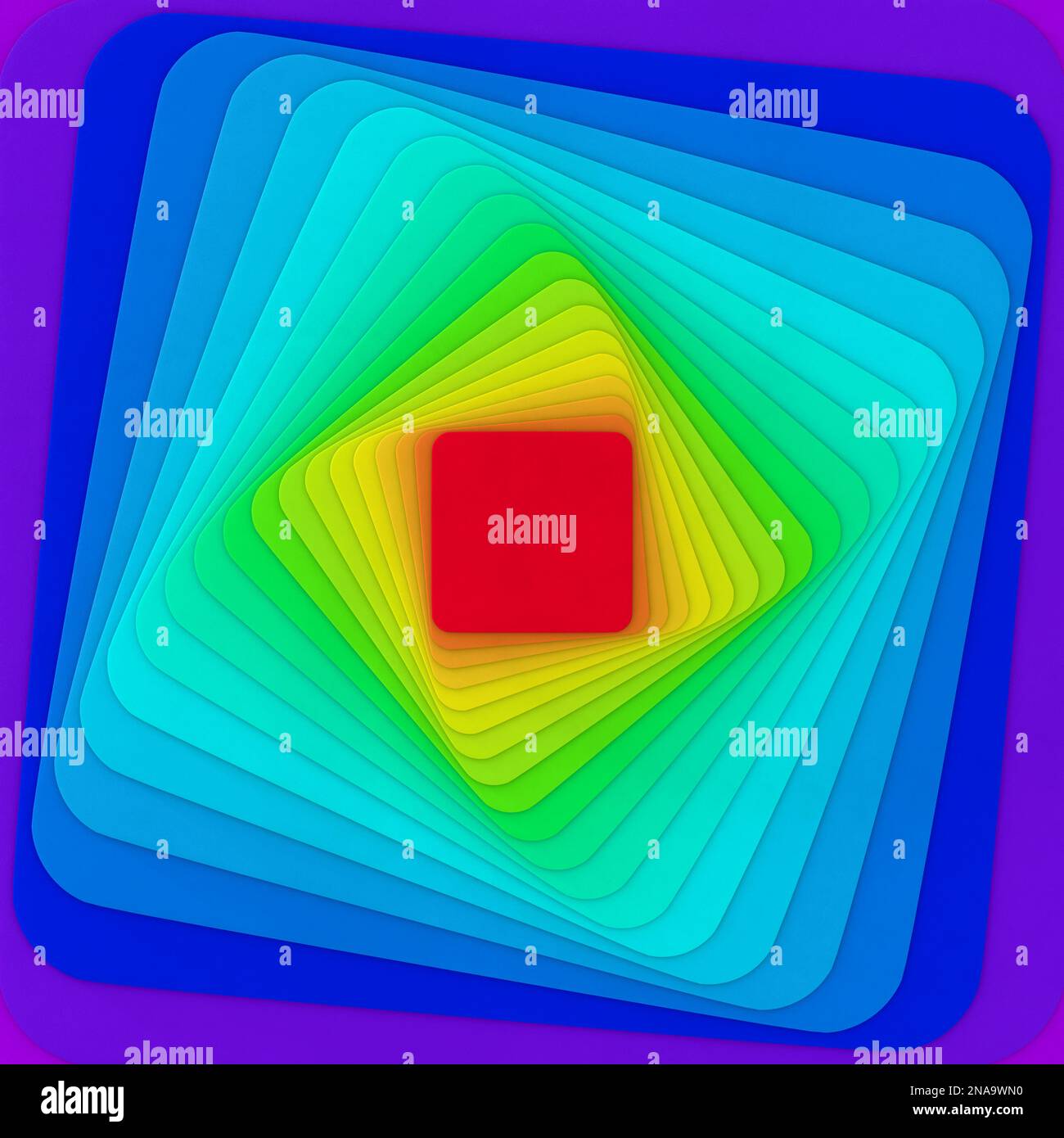 colored poligon construction. twisted layers. 3D illustration Stock ...