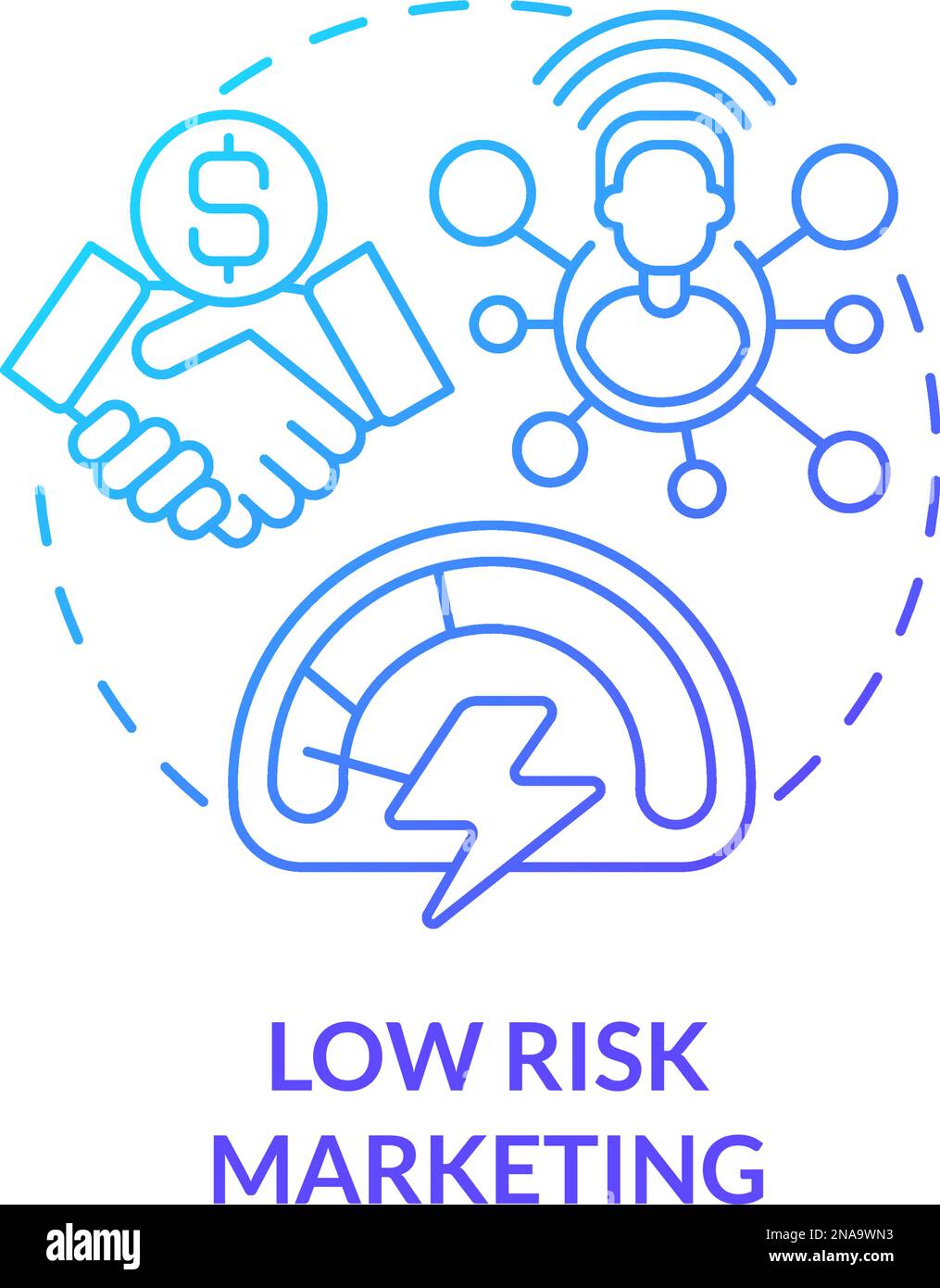 Low risk marketing blue gradient concept icon Stock Vector Image & Art ...