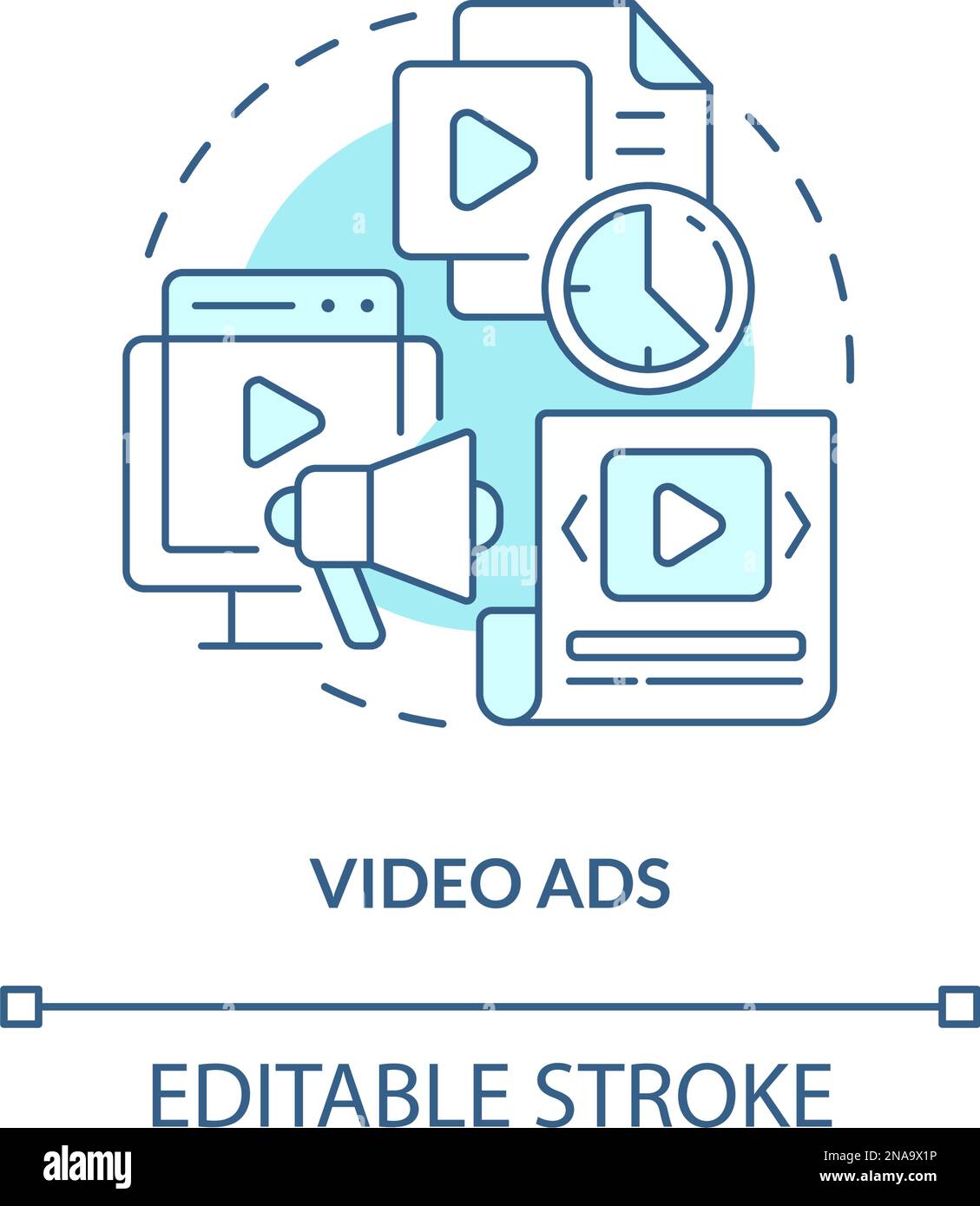 Video ads line icon Cut Out Stock Images & Pictures - Alamy