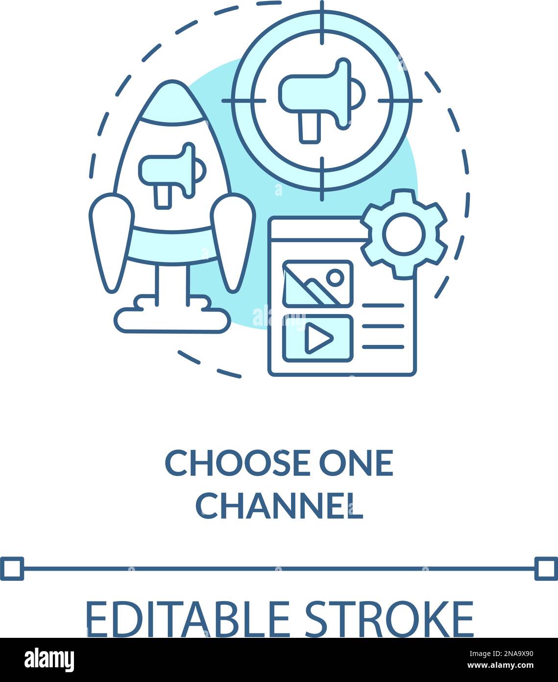 Choose one channel turquoise concept icon Stock Vector Image & Art - Alamy