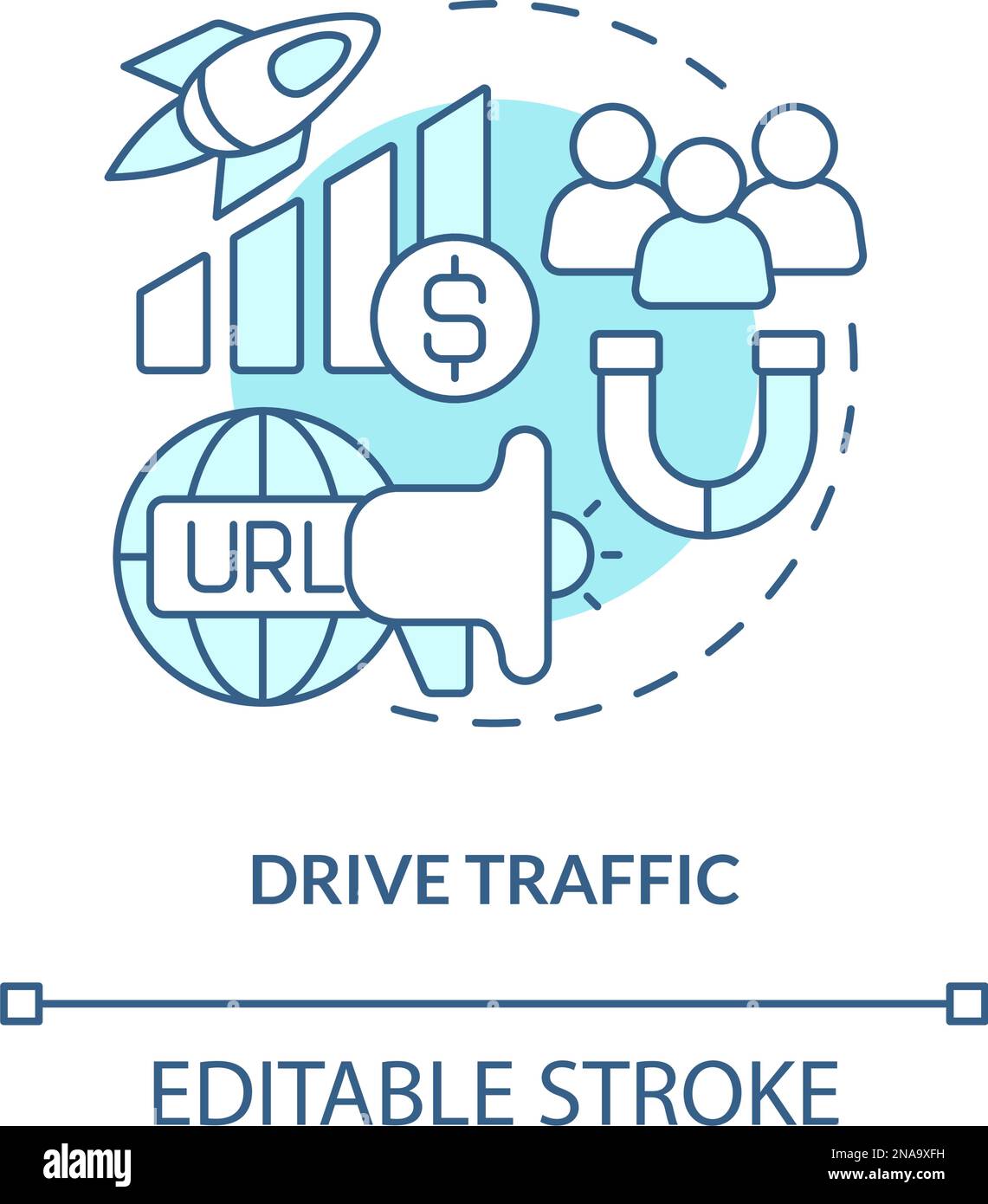Drive traffic turquoise concept icon Stock Vector Image & Art - Alamy