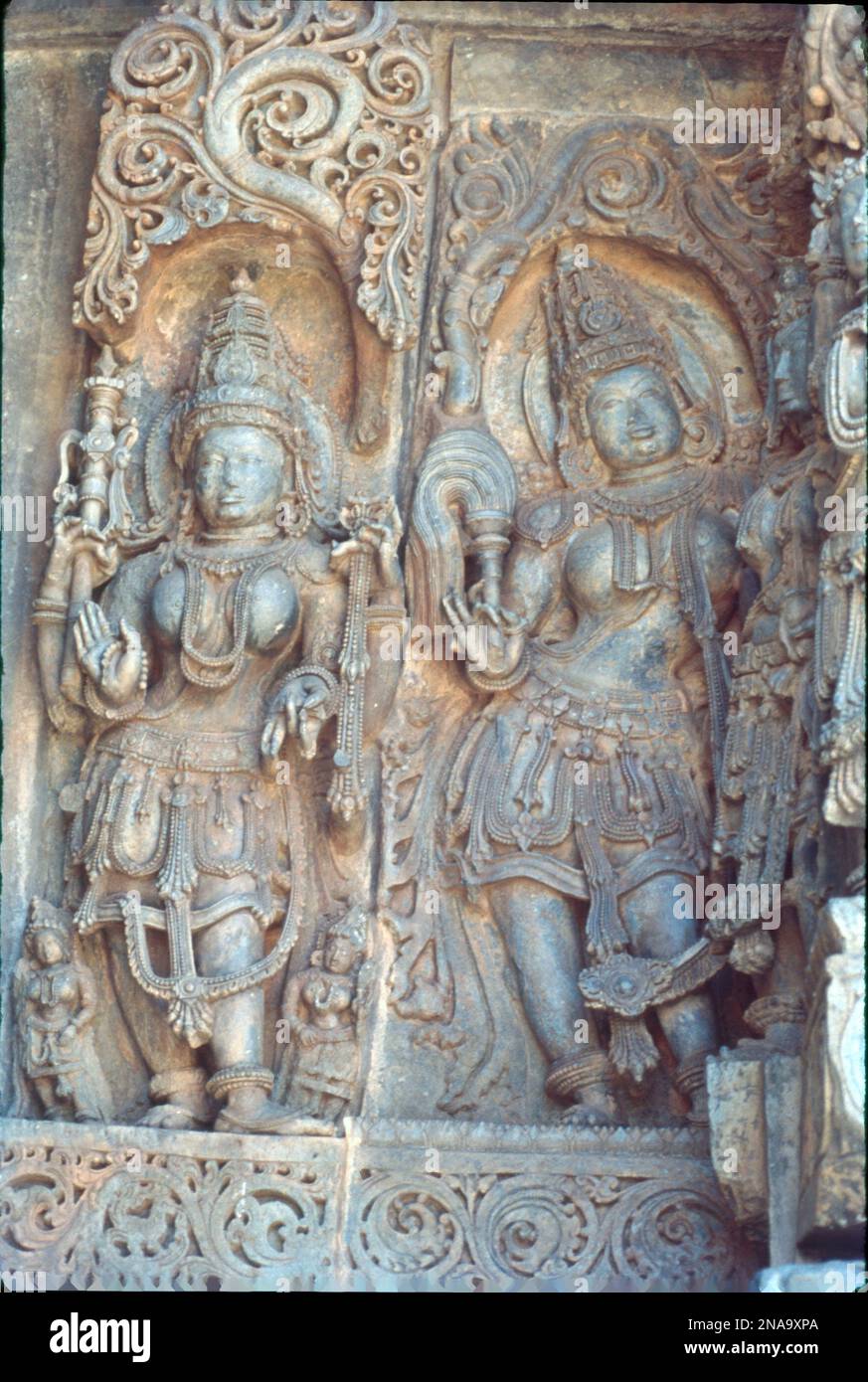 The temple structures in Halebidu are full of beautiful carvings ...