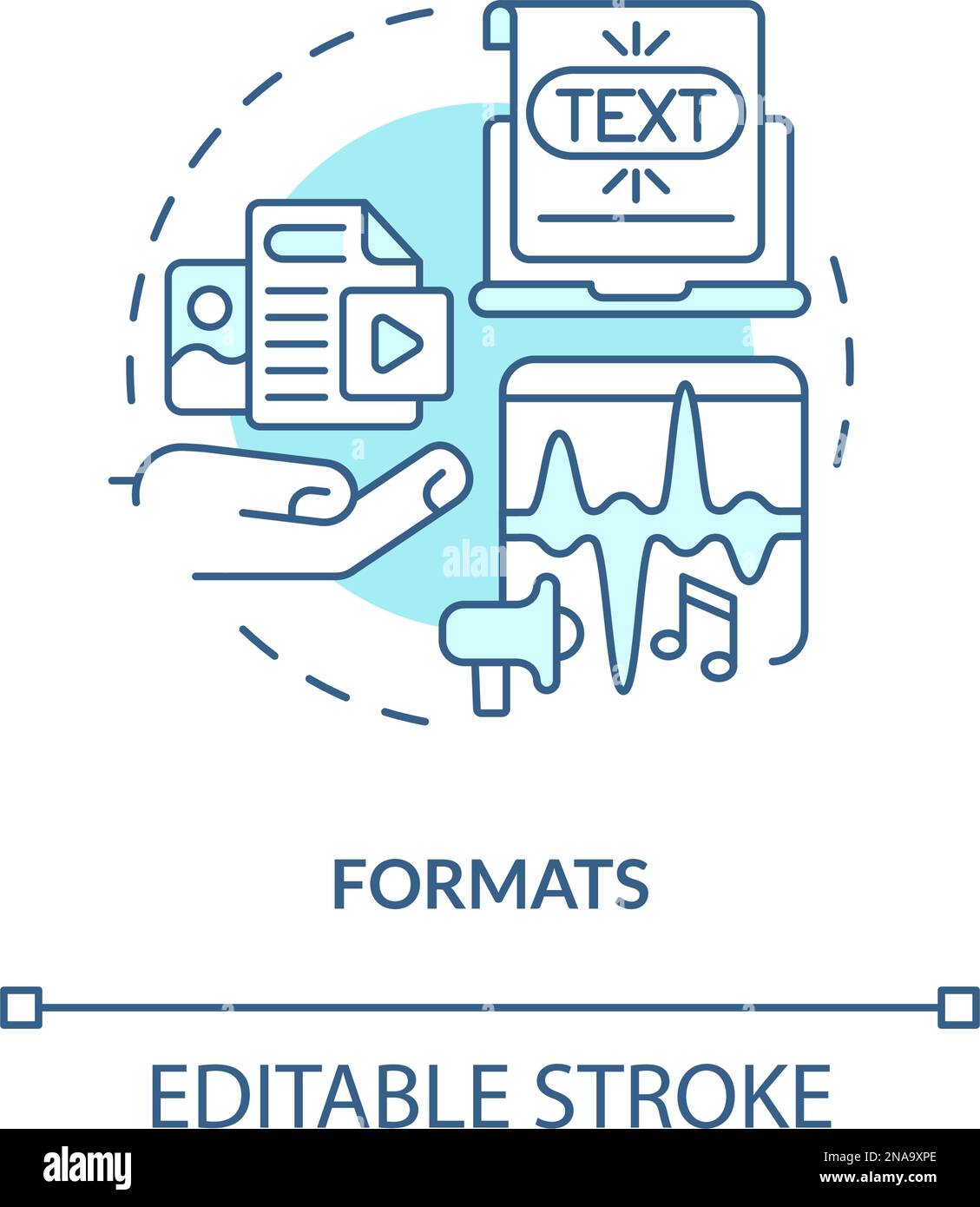 Formats turquoise concept icon Stock Vector Image & Art - Alamy
