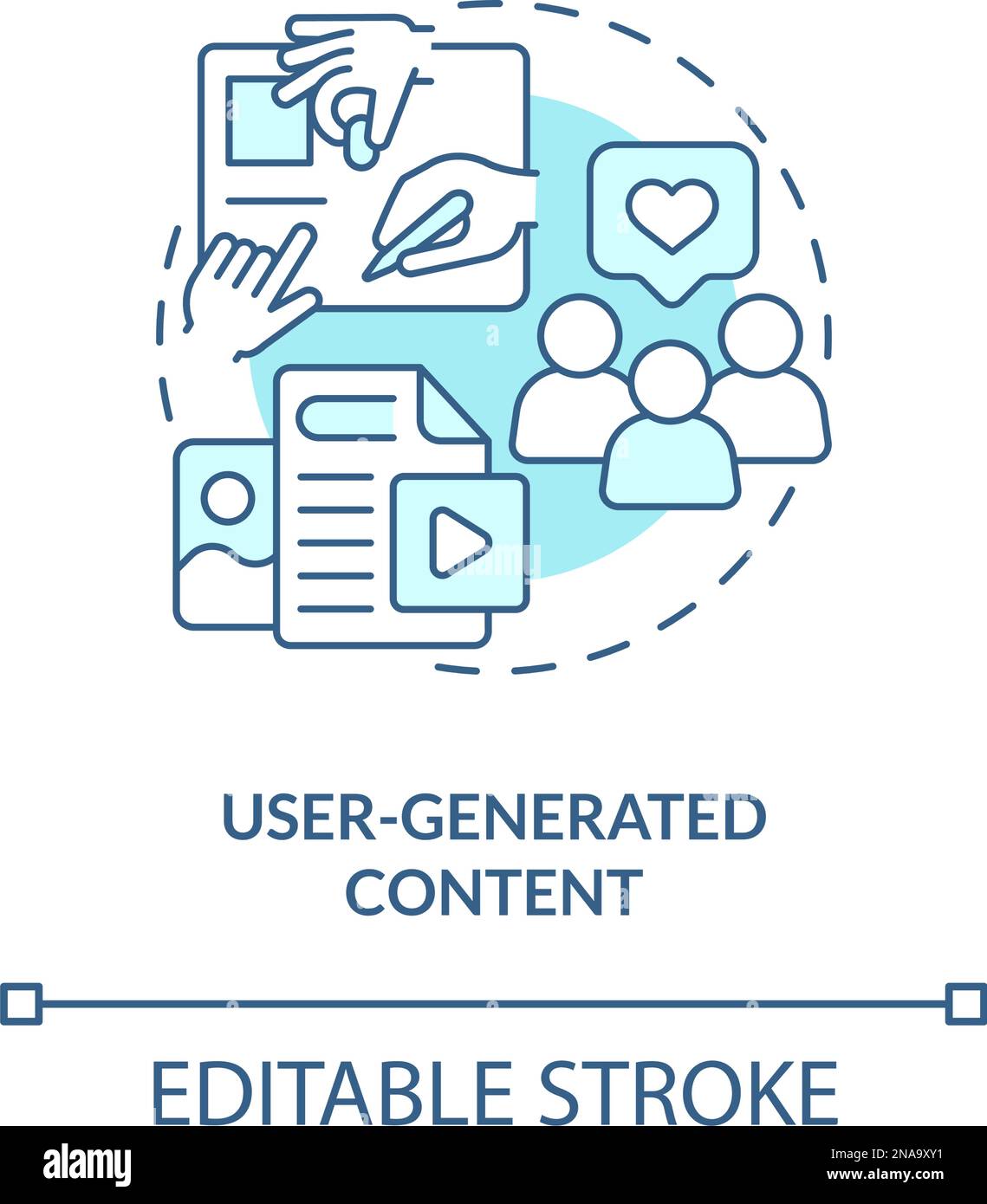 User generated content turquoise concept icon Stock Vector Image & Art ...