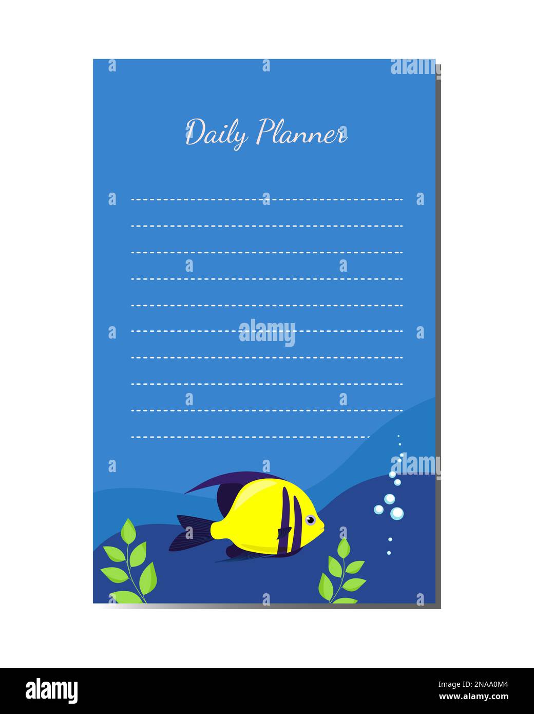 Daily planner marine design with exotic fish. Printable organizer page ...