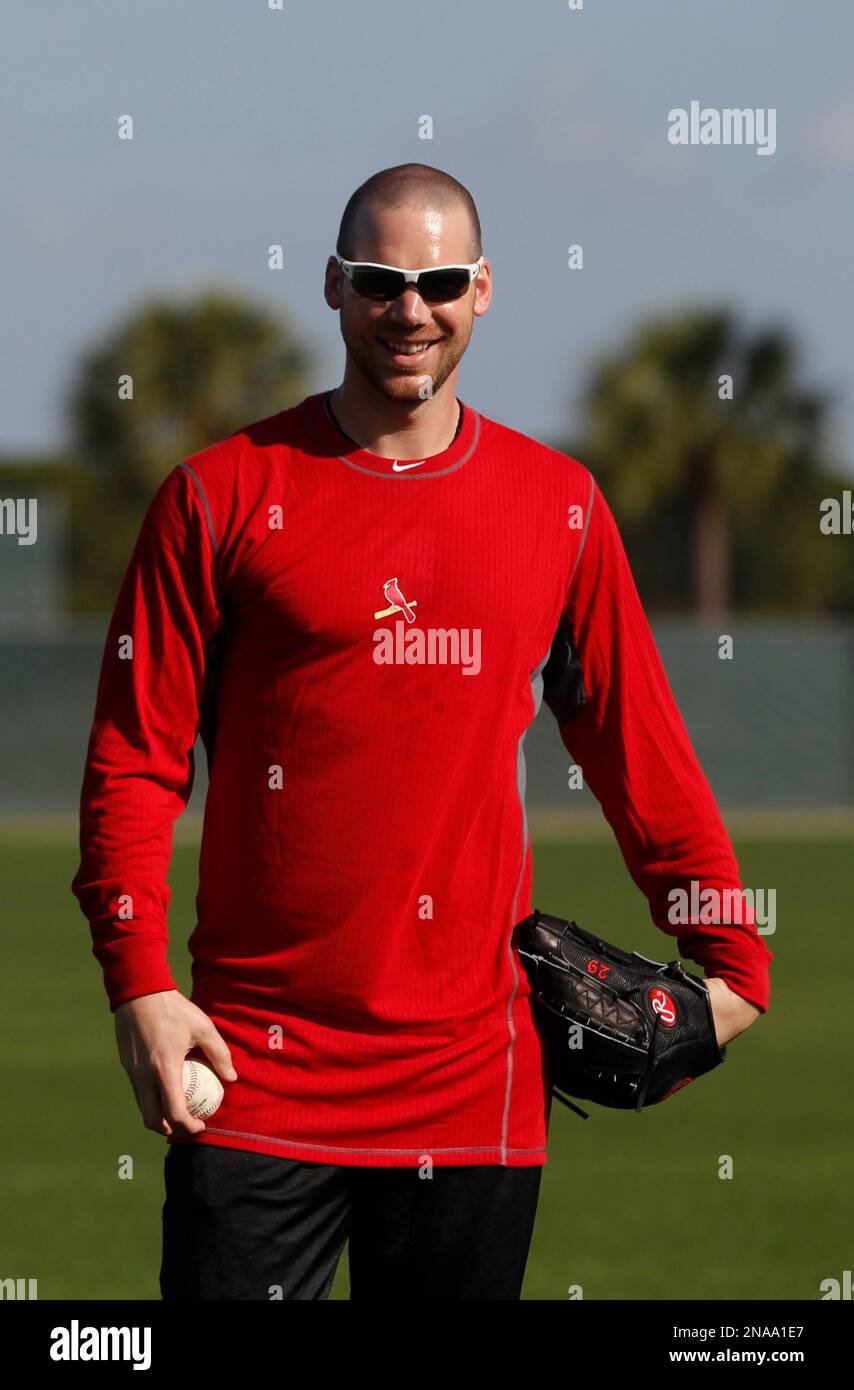 St. Louis Cardinals starting pitcher Chris Carpenter smiles during ...