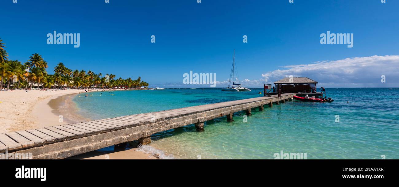 Dock at Caravelle Beach in Sainte-Anne, Grand-Terre, Guadeloupe, French ...