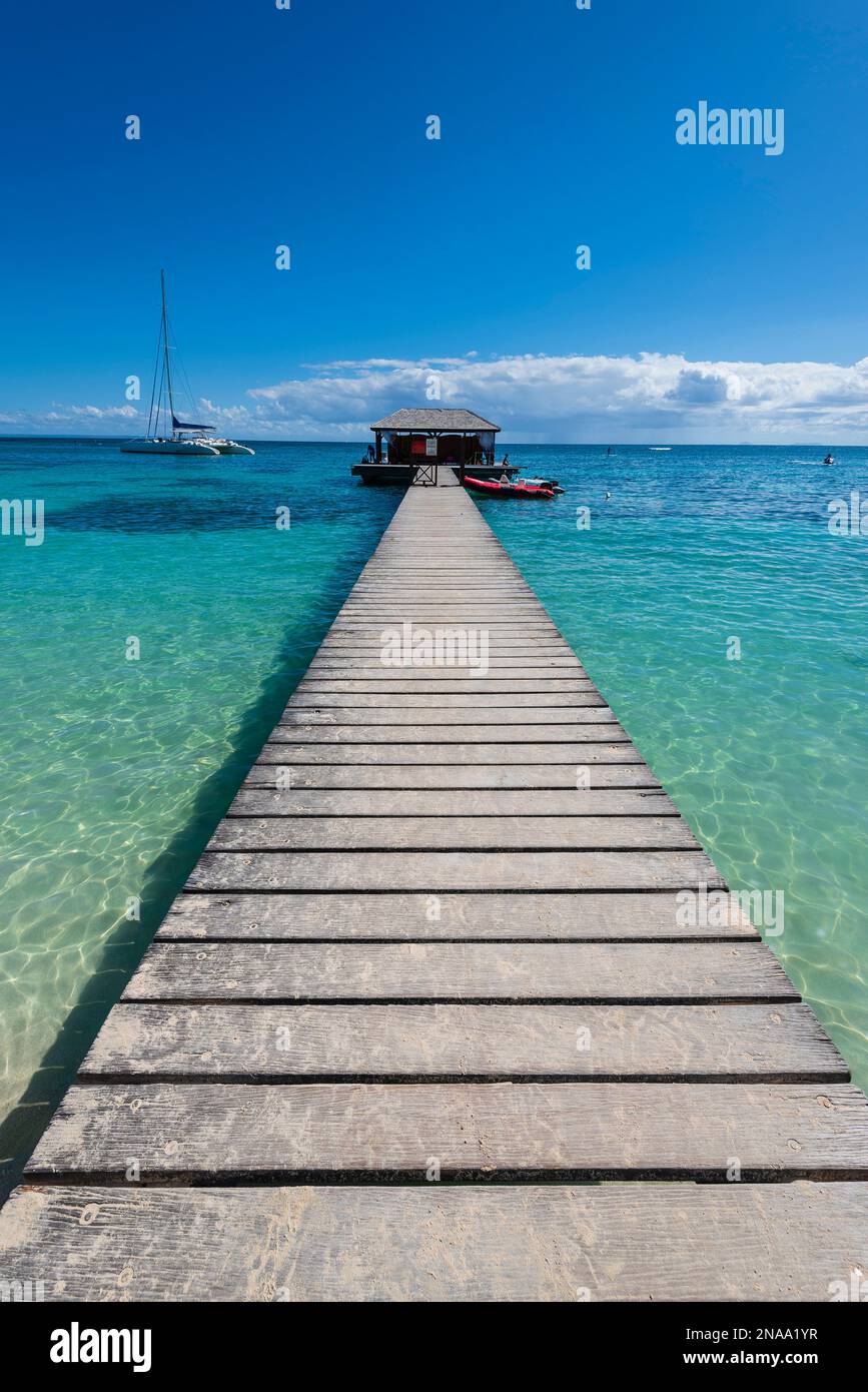 Dock at Caravelle Beach in Sainte-Anne, Grand-Terre, Guadeloupe, French ...