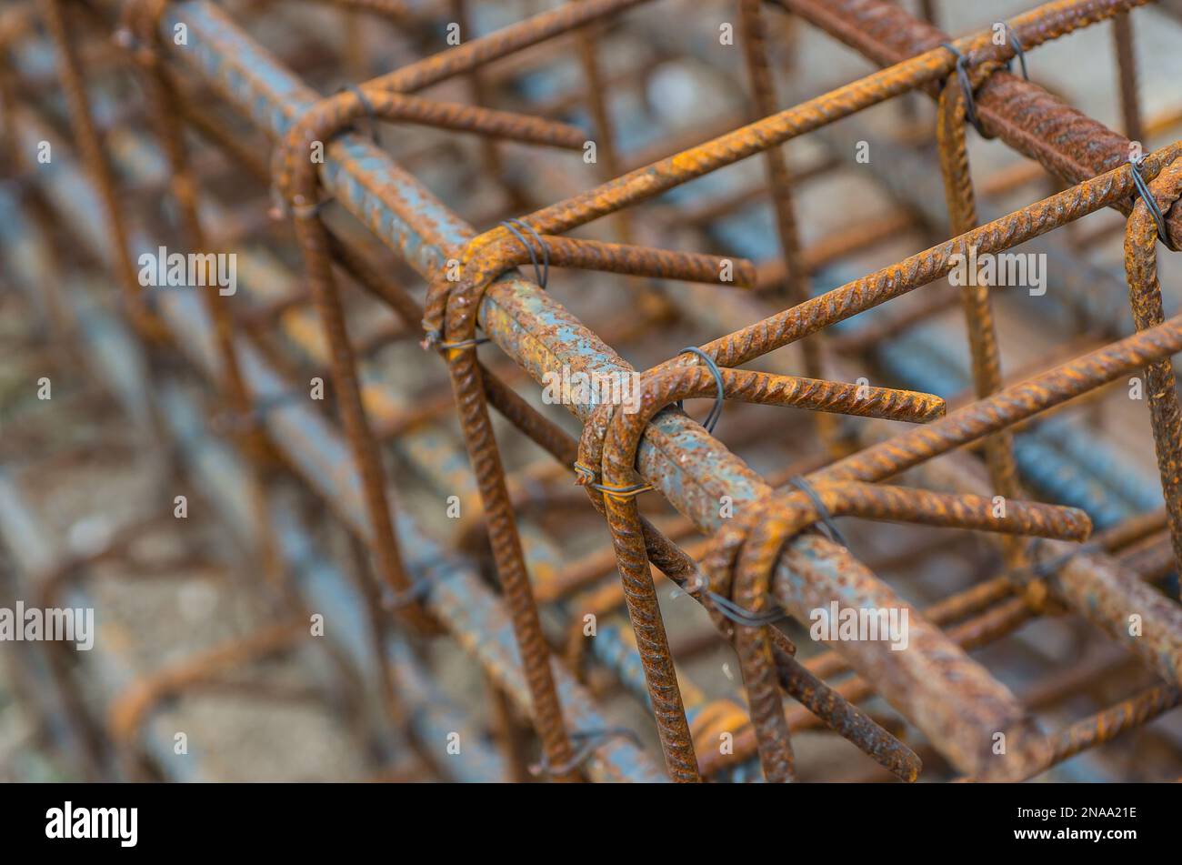 Steel rebar perspective Stock Photo - Alamy
