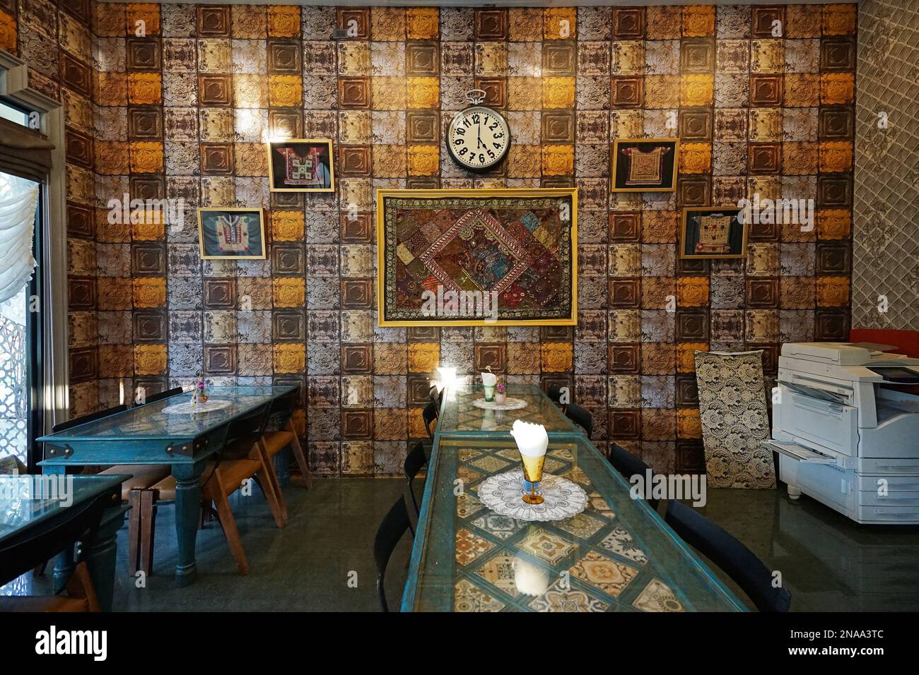 Interior design and decoration of hotel lobby area decorated with ...