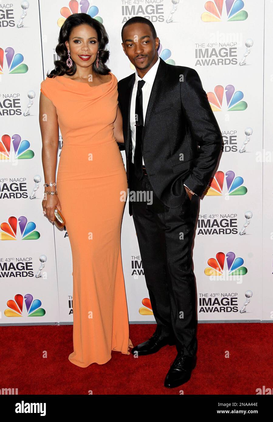 Sanaa Lathan, left, and Anthony Mackie arrive at the 43rd NAACP Image ...