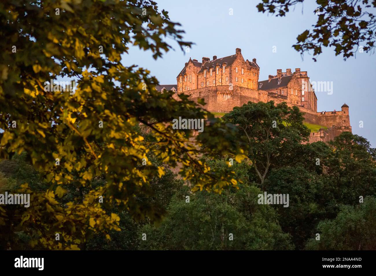 Edinburgh Castle at dusk; Edinburgh, Scotland Stock Photo - Alamy
