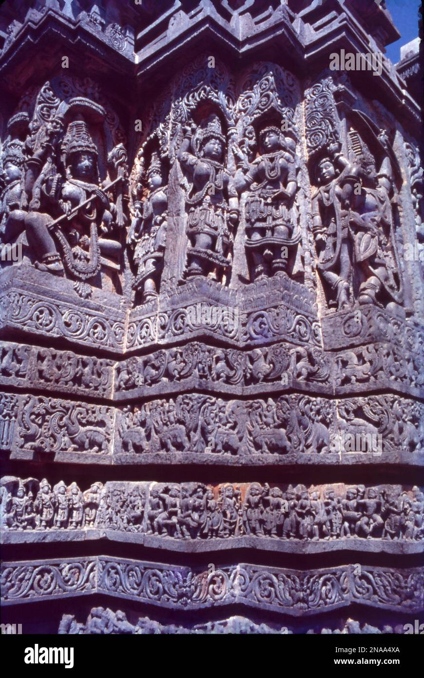 The temple structures in Halebidu are full of beautiful carvings ...