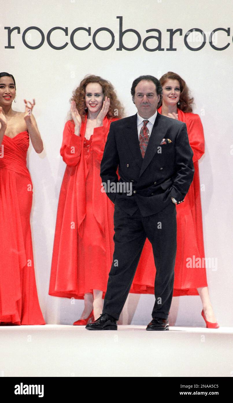 Italian fashion designer Rocco Barocco, poses at the presentation of ...