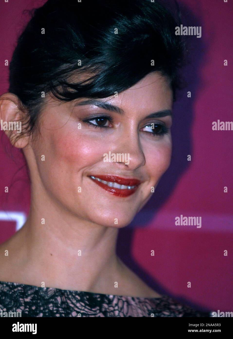 French actress Audrey Tautou poses for photographers as she arrives for ...