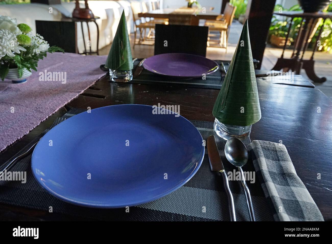 Northern Thai style table arrangement and utensils setting Stock Photo ...