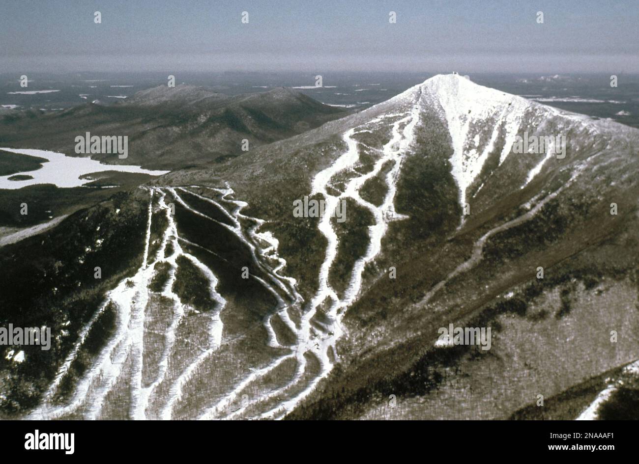 An aerial view over where the Downhill Slalom Skiing Winter Olympic ...