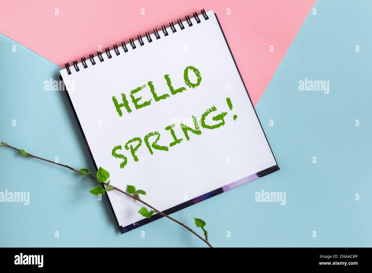Hello spring message spiral hi-res stock photography and images - Alamy