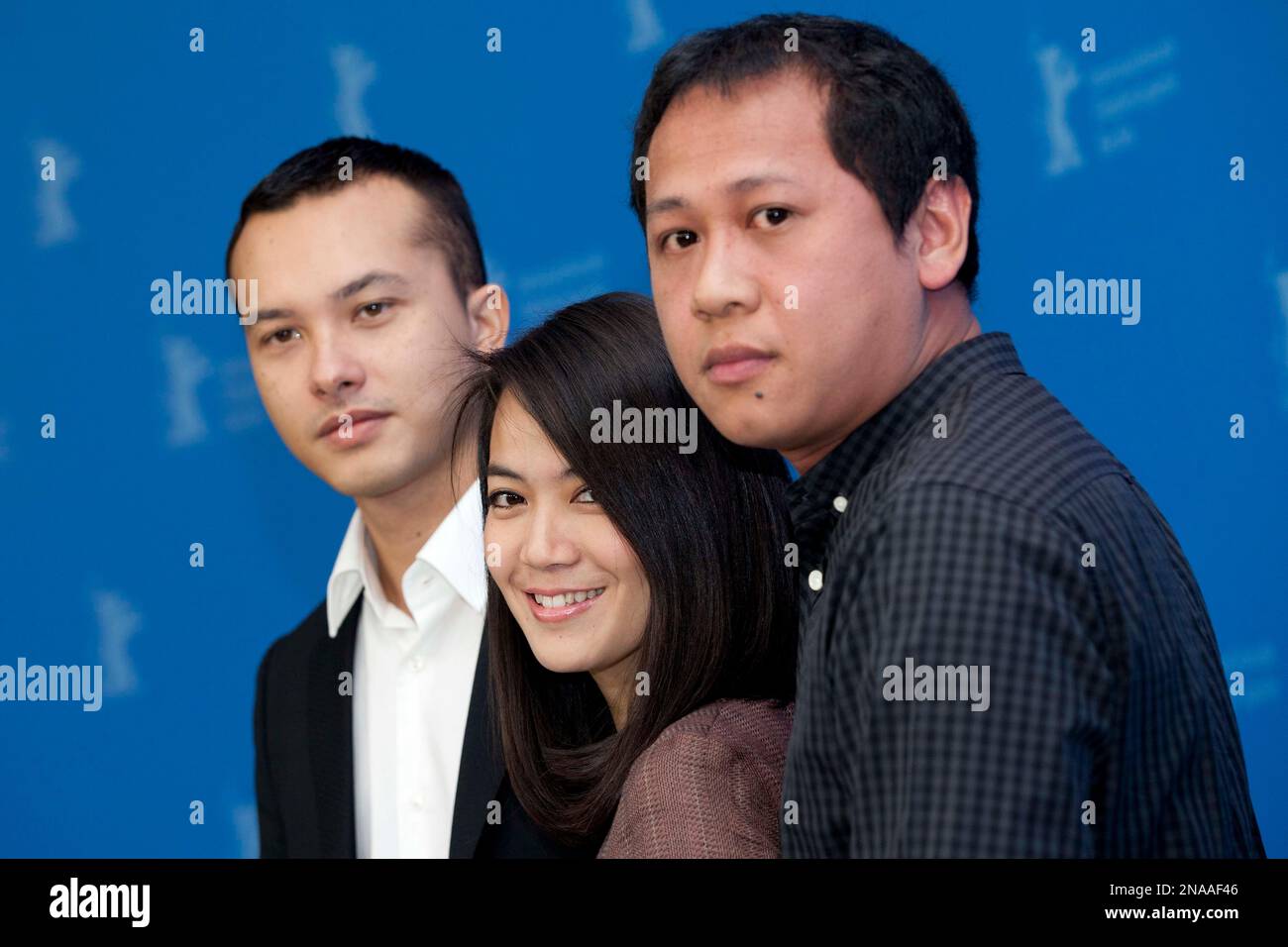 Actors Nicholas Saputra, Ladya Cheryl and director Edwin, from left ...
