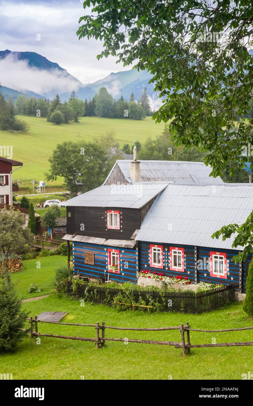 Traditional wooden house in the mountains of Zdiar, Slovakia Stock ...