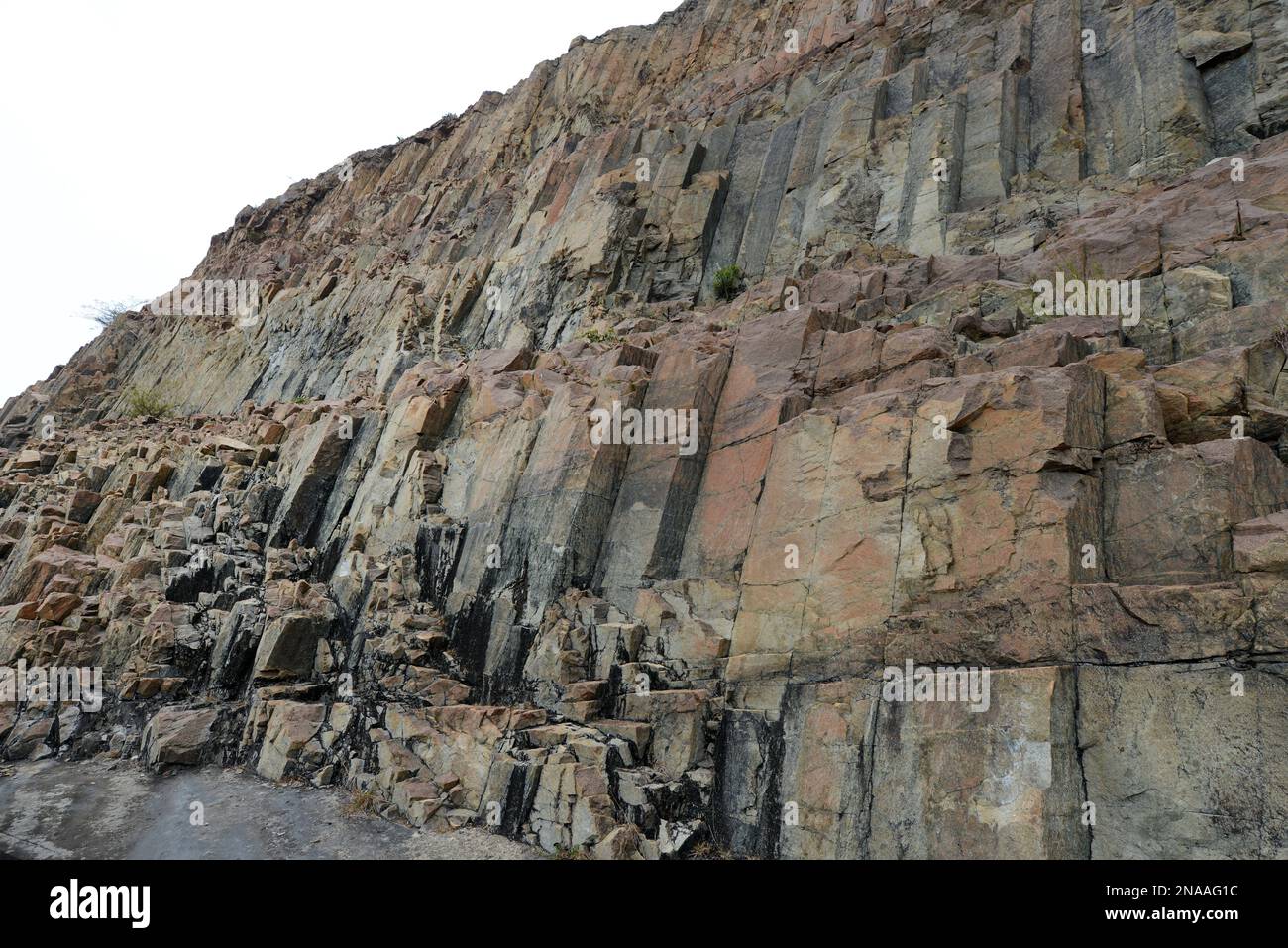 Early Cretaceous rhyolitic columnar rock formation located in the ...