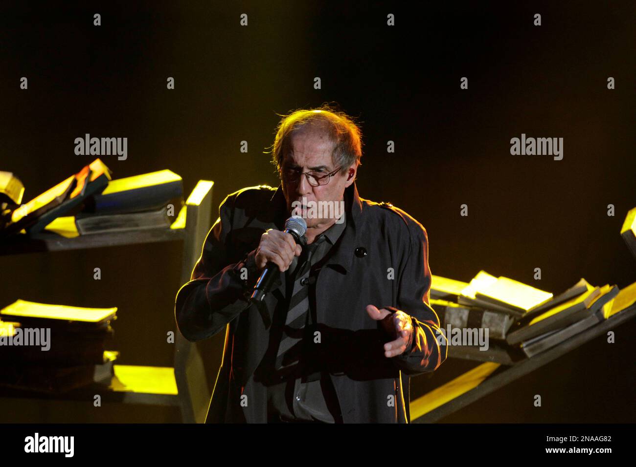 talian singer Adriano Celentano performs during the 62nd edition of the ...
