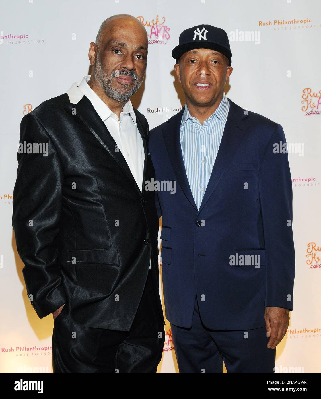 Danny Simmons, left, poses with his brother Russell Simmons at the Rush ...