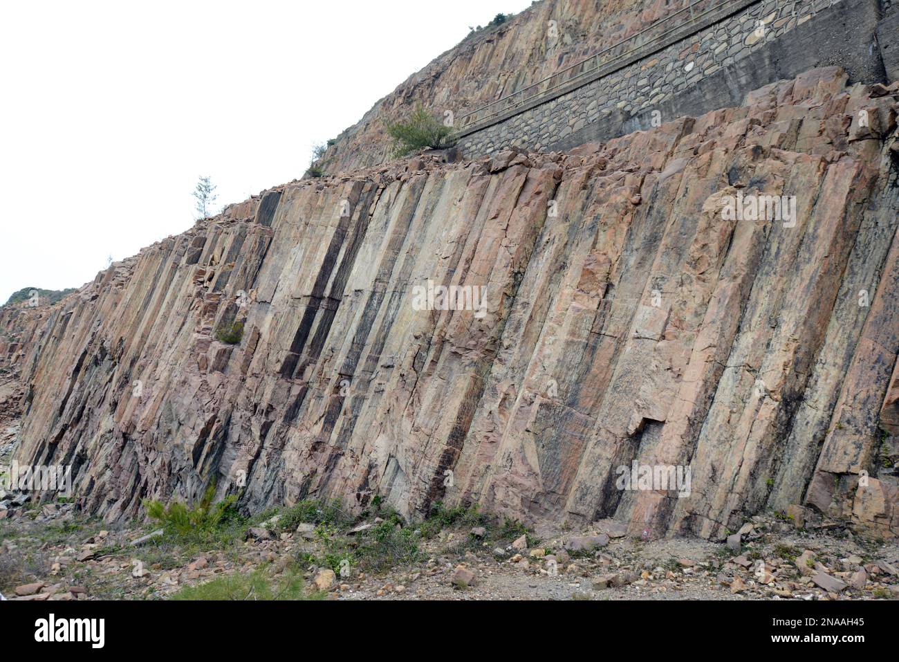 Early cretaceous rhyolitic columnar rock formation hi-res stock ...