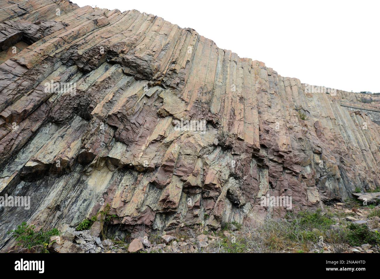 Early Cretaceous rhyolitic columnar rock formation located in the ...