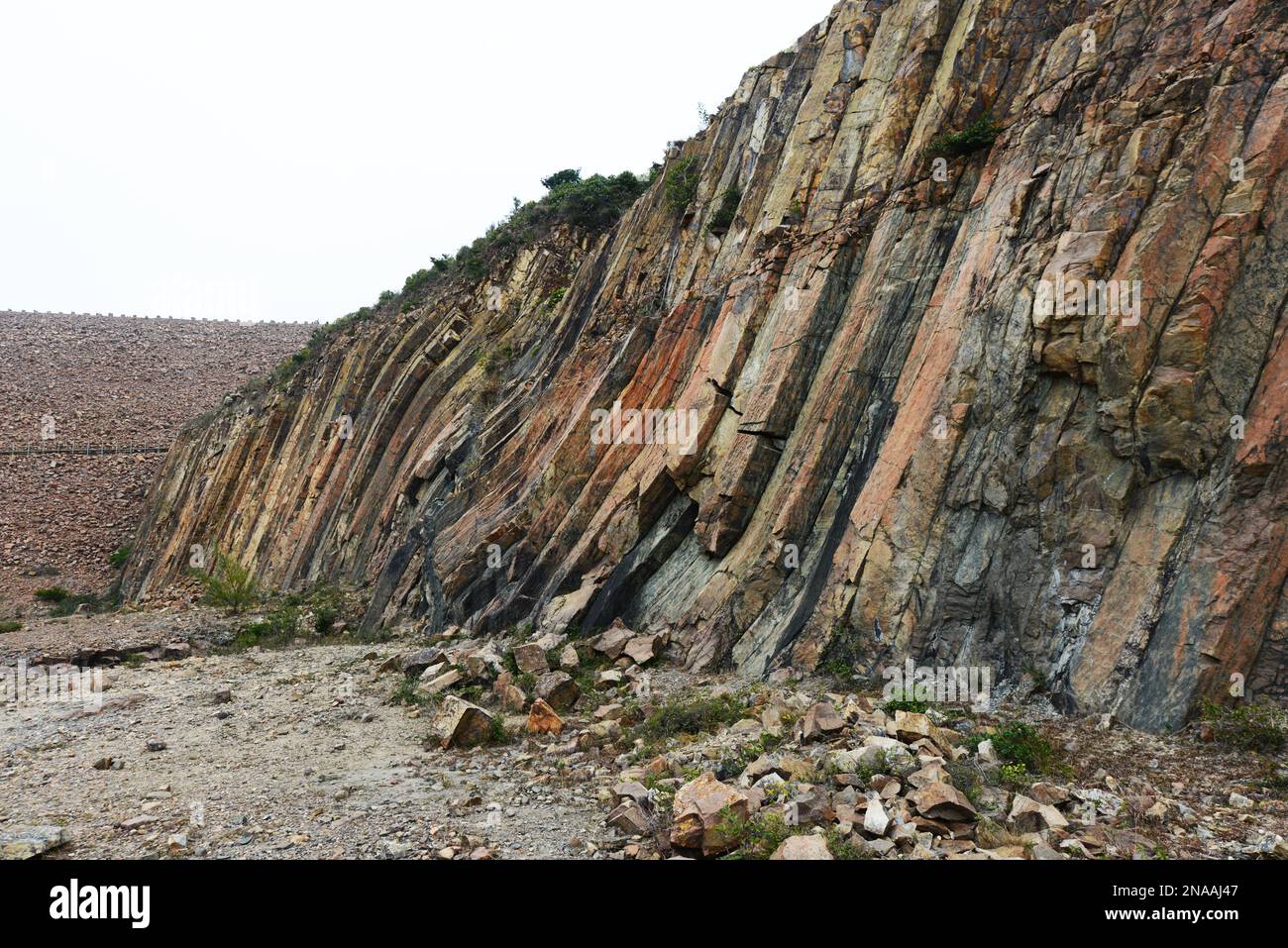 Early Cretaceous rhyolitic columnar rock formation located in the ...