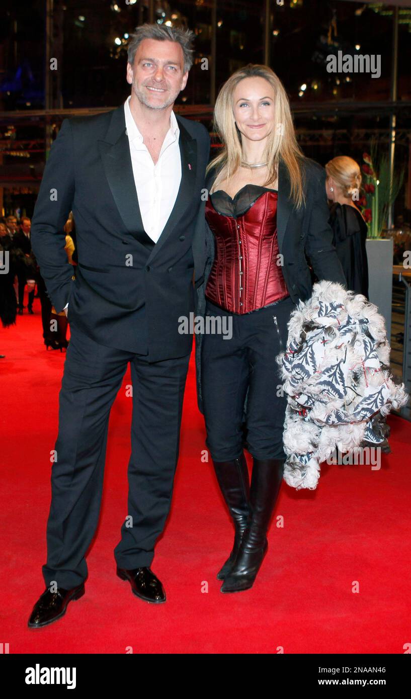 Actor Ray Stevenson arrives with Elisabetta Caraccia for the screening ...